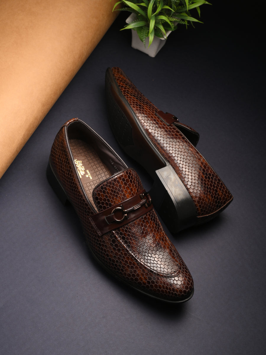 Hitz Men's Tan Leather Party Wear Slip On Shoes – Hitz Shoes Online