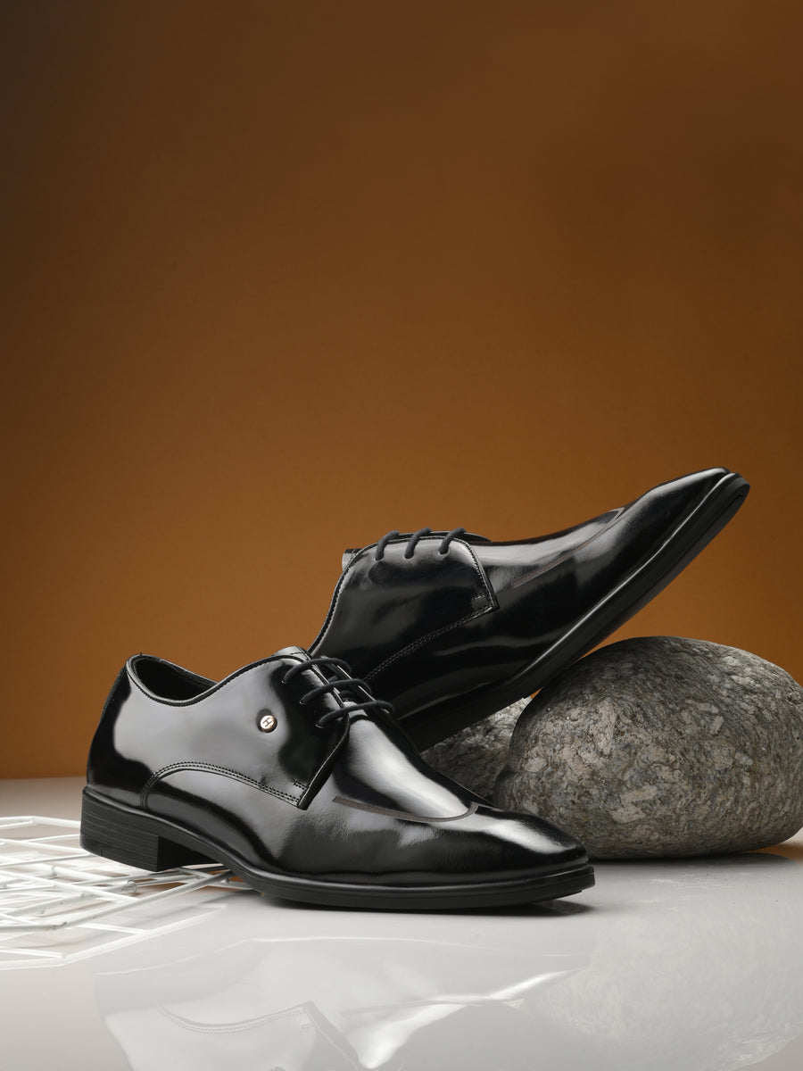 Hitz Men's Black Leather Party Wear Lace-Up Shoes – Hitz Shoes Online