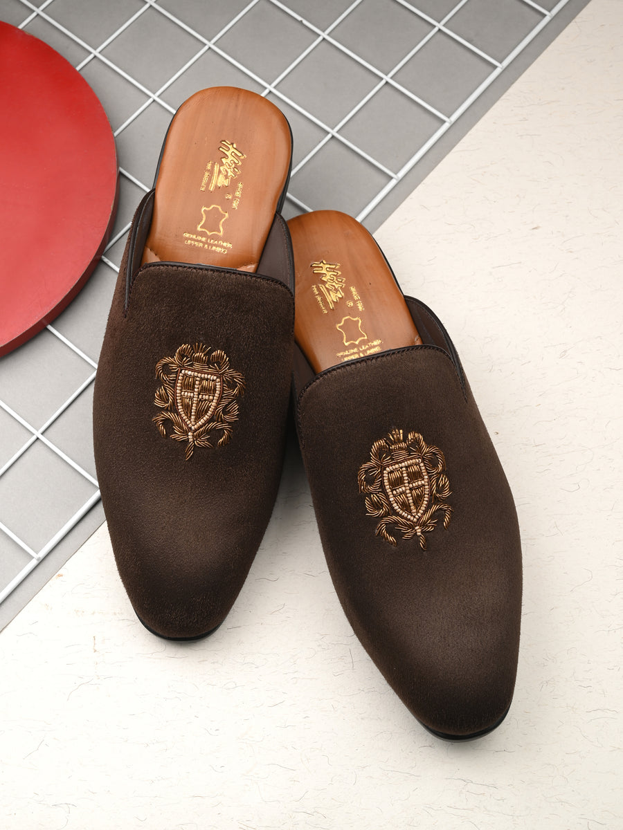 Hitz Men's Brown Velvet Moles Shoes – Hitz Shoes Online