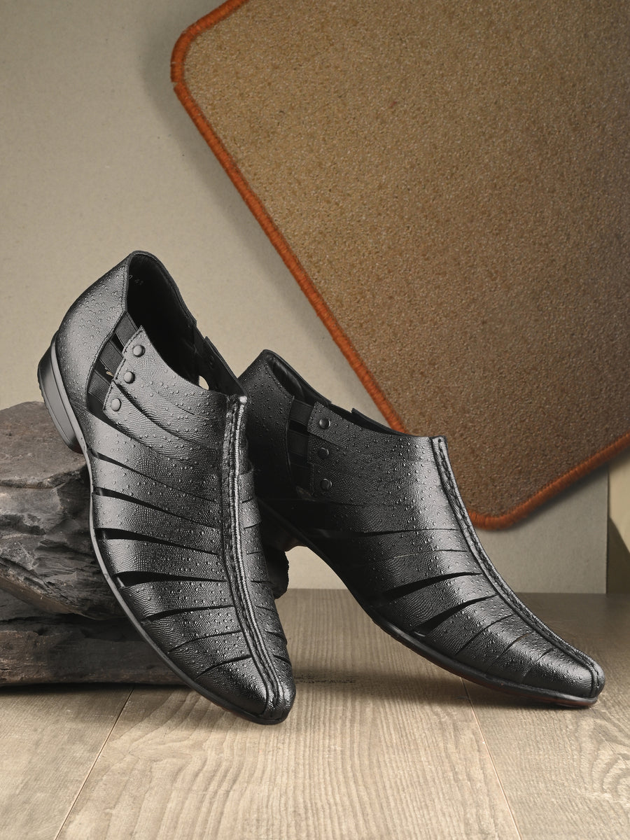 Hitz Men's Black Leather Slip-On Shoes – Hitz Shoes Online