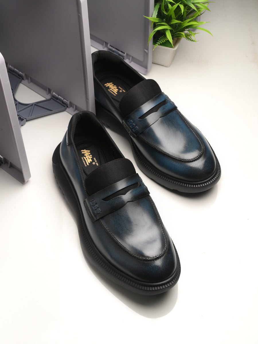 Hitz Men's Blue Leather Semi Formal Shoes – Hitz Shoes Online