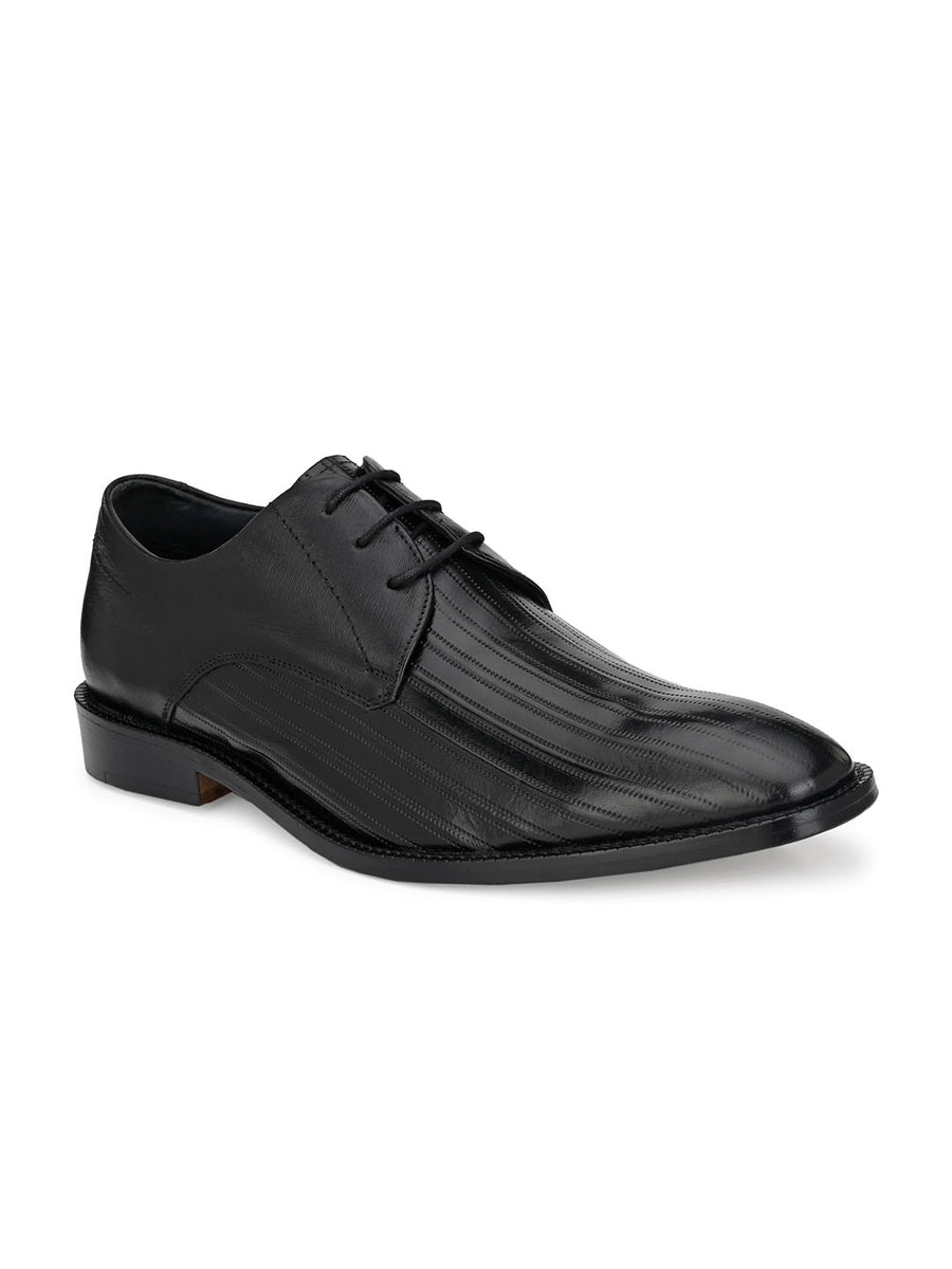 Hitz Men's Black Leather Lace-up Semi-Formal Shoes – Hitz Shoes Online